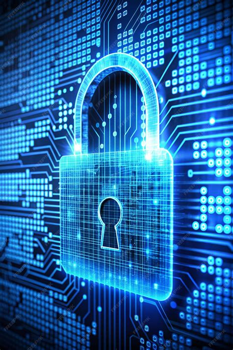 Premium Photo Cyber Security Lock On Digital Screen Data Protection Business Technology