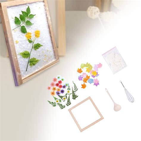 Balikha Paper Making Screen Set Paper Making Frame Fern Leaves Sequins