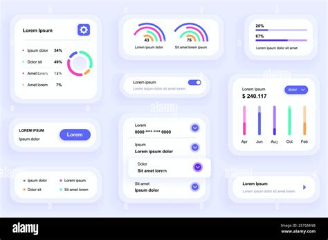 Gui Elements For Business Analytics Mobile App Statistics Diagrams And