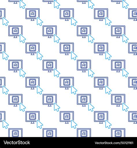 Mouse Cursor On Ai Computer Artificial Royalty Free Vector