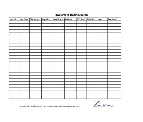 Trading Spreadsheet Template In Investment Stock Trading Journal Spreadsheet Db Excel Com