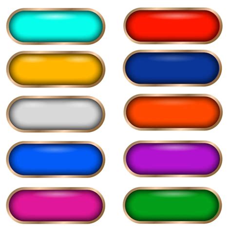 Premium Vector Colorful Vector Set Of Game Buttons And Frames