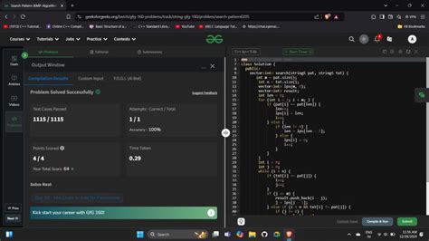 Dsa Codingjourney Geeksforgeeks Kmpalgorithm Problemsolving