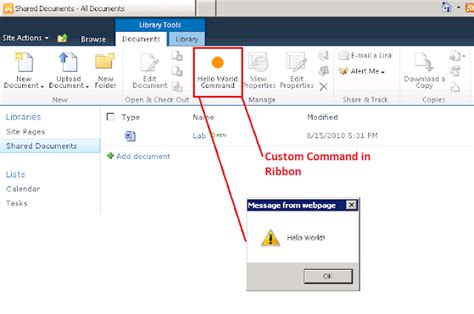 Sharepoint Roots Sharepoint 2010 Ribbon Custom Command