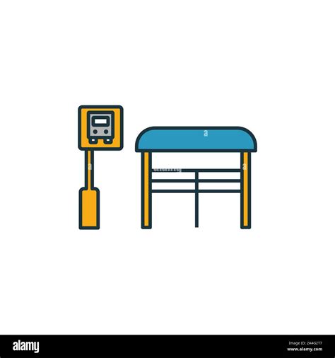 Bus Stop Outline Icon Thin Style Design From City Elements Icons