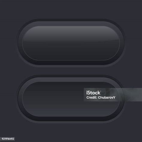 Black Oval Buttons Plastic Interface Stock Illustration Download