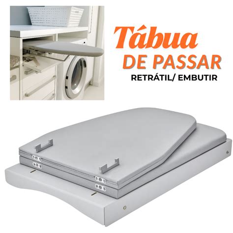 Tábua De Passar Roupa Portátil Retrátil Dobrável Compacta De Embutir
