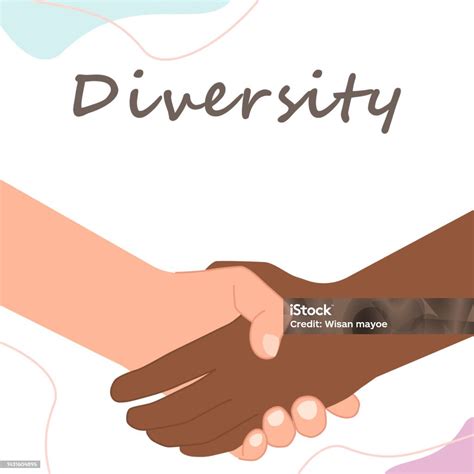 악수 벡터 일러스트 레이 션 플랫 스타일 캐주얼 핸드 셰이킹 계약 성공적인 거래의 상징 사회 다양성 개념 손 다양한 다양성 민족 다양성 민족 개념에 대한 스톡 벡터 아트 및