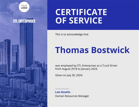 Free Employment Certificate Of Service Template To Edit Online