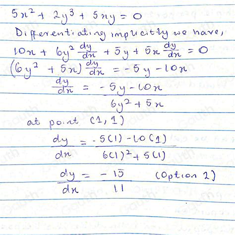 Solved Use Implicit Differentiation To Find The Specified Derivative
