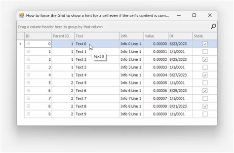 Github Devexpress Exampleswinforms Grid Forcibly Show Cell Tooltips