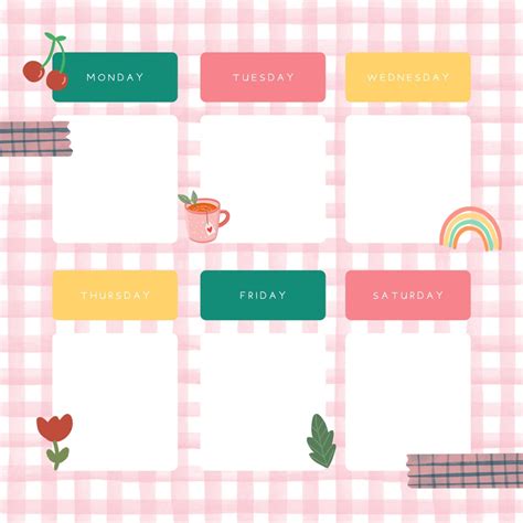 Page 7 Free And Customizable Weekly Schedule Templates