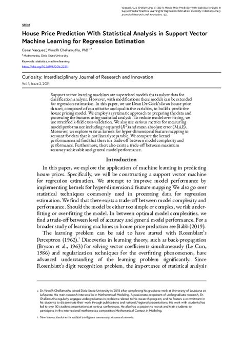Pdf House Price Prediction With Statistical Analysis In Support