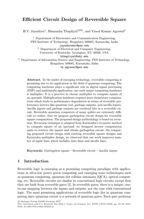 Pdf Efficient Circuit Design Of Reversible Square