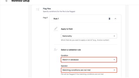 Database Matching Condition