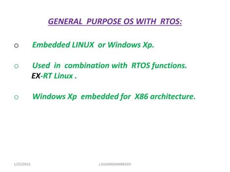Basic Functions Types Of RTOS ES PPT