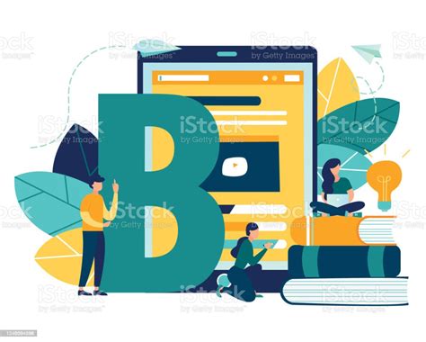 벡터 플랫 일러스트레이션 온라인 학습 외국어 소녀와 가젯에 대한 소년과 는 언어를 배우고 웹 사이트를 통해 온라인 연구 인터넷을 통해 외국인과의 통신 개념에 대한 스톡 벡터