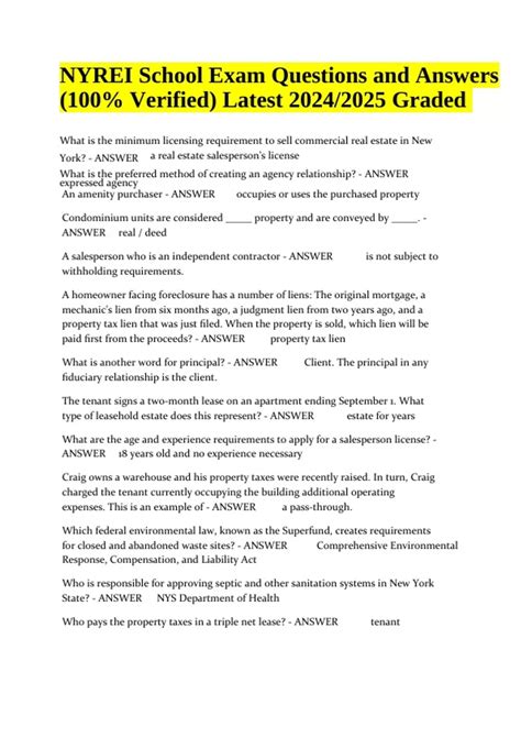 Nyrei School Exam Questions With Answers 100 Verified Latest Updated
