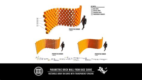 Parametric Brick Wall Array With Spacing From Base Curve Rhino Grasshopper Script Algorithm