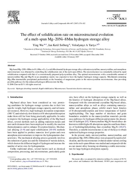 Pdf The Effect Of Solidification Rate On Microstructural Evolution Of