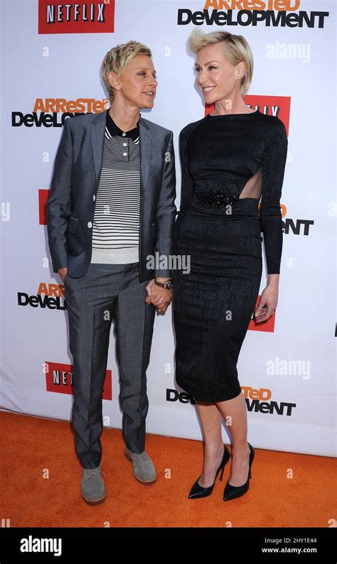 Ellen Degeneres And Portia De Rossi Attending The Season 4 Premiere Of