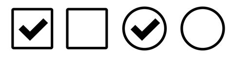 Set Of Square And Circle Checkbox Icons Vector 26530450 Vector Art At Vecteezy