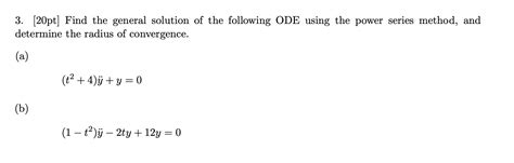 Solved 3 [20pt] Find The General Solution Of The Following