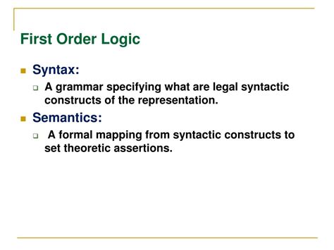Ppt First Order Logic Powerpoint Presentation Free Download Id2498038