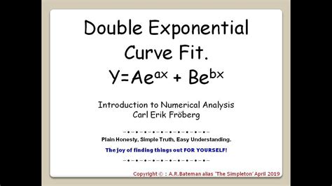 Double Exponential Curve Fit Youtube