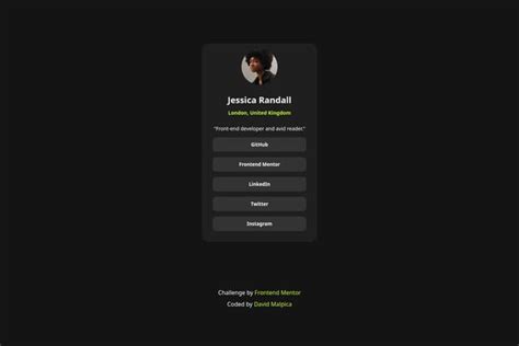 Frontend Mentor Responsive Card Social Links Using Flexbox Coding