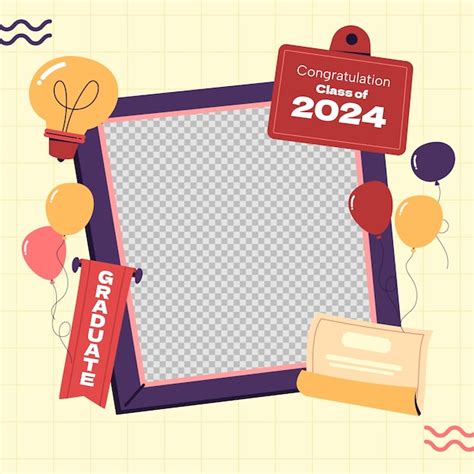 Free Vector Flat Class Of 2024 Frame Template