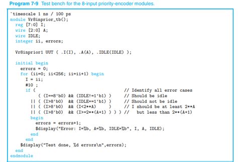 Solved Modify The 8 Input Priority Encoder Module Of Program 7 10