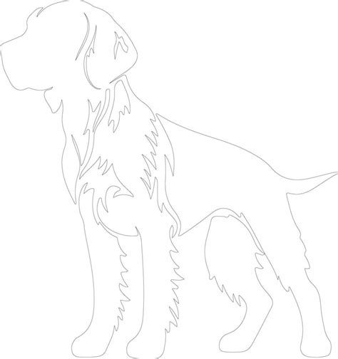 German Wirehaired Pointer Outline Silhouette 38489863 Vector Art At