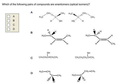 Solved Which Of The Following Pairs Of Compounds Are