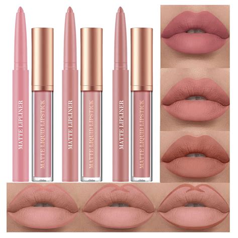 Bestland 6pcs Matte Liquid Lipstick And Lip Liner Set Waterproof Non