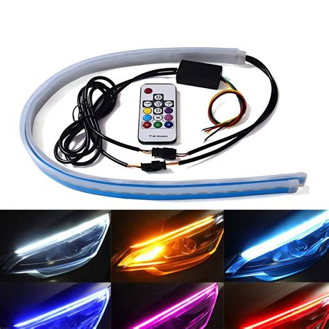 Rgb 60cm Flexible Drl Led Strip Light Multicolor Running Lights For Ca
