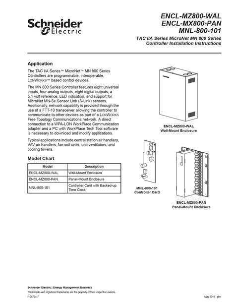 Schneider Electric Mnl 800 101 Encl Mz800 Wal Encl Mx800 Pan