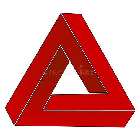 Impossible Triangle Optical Illusion Stock Vector Illustration Of