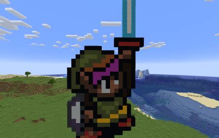 Pixel Art The Legend Of Zelda Link With A Master Sword Minecraft