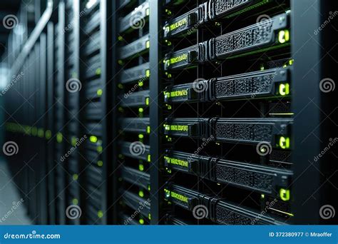 Nvidia A100 Server Rack Display With High Performance Gpus Stock Image