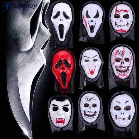 Timekey Halloween Scary Mask Scream Ghost Face Plastic Witches Mask