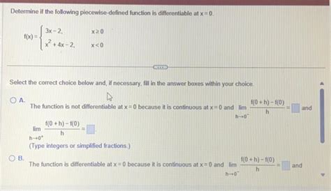 Solved Determine If The Following Piecewise Defined Function