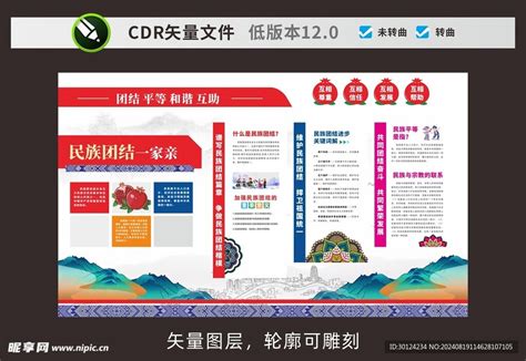 民族团结一家亲文化墙设计设计图 广告设计 广告设计 设计图库 昵享网nipic Cn
