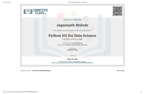 Jagannath Malode On Linkedin Python Datascience Cognitiveclasscertified