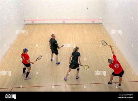 Mixed Doubles Squash Match Stock Photo Alamy