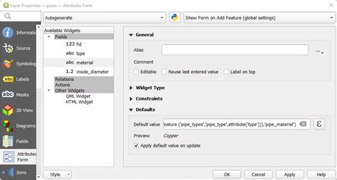 Qgis Value Map Widget Look Up Table Geographic Information Systems Stack Exchange