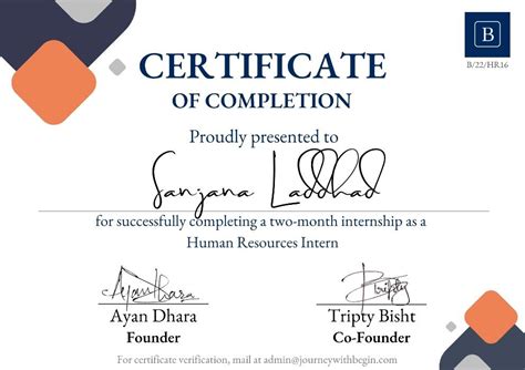 sanjana laddhad on linkedin internship completioncertificate hr