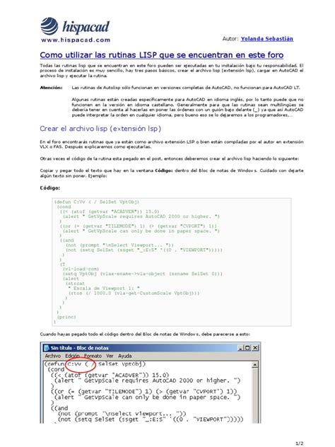 Cómo Utilizar Rutinas Lisp En Autocad Pdf Archivo De Computadora Software Del Sistema