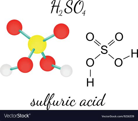 H2so4 Sulfuric Acid Molecule Royalty Free Vector Image
