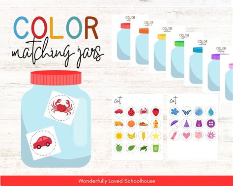 Color Sorting Jars Prebabe Babe Activity Printable For Homebabe Prek Etsy